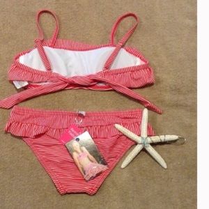 2Chillies | Swim | Redwhite Striped Bikini Set | Poshmark